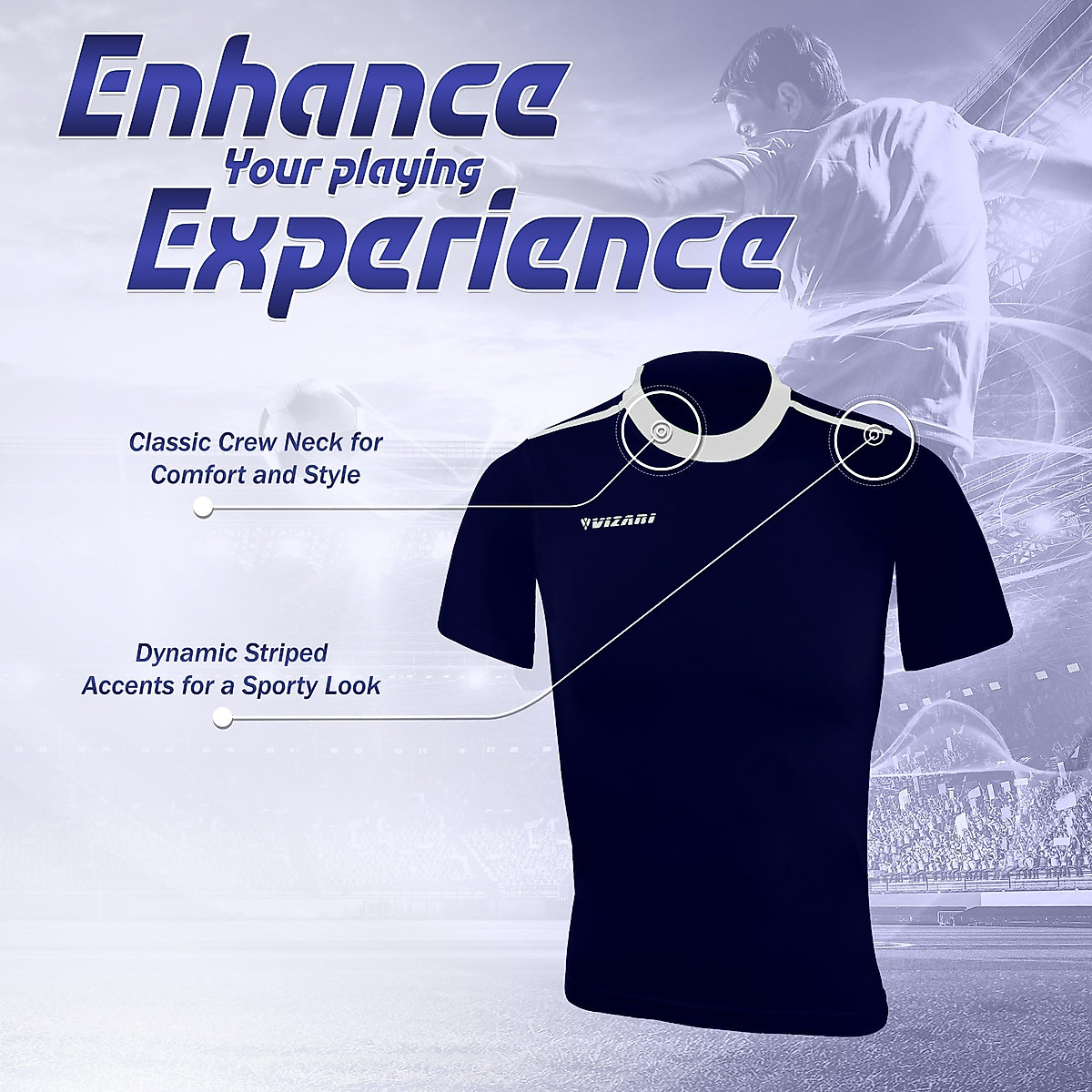 Vizari Velez Jersey for Men and Women | 100% Polyester Adult Soccer Goalie Jersey for Exceptional Performance Navy