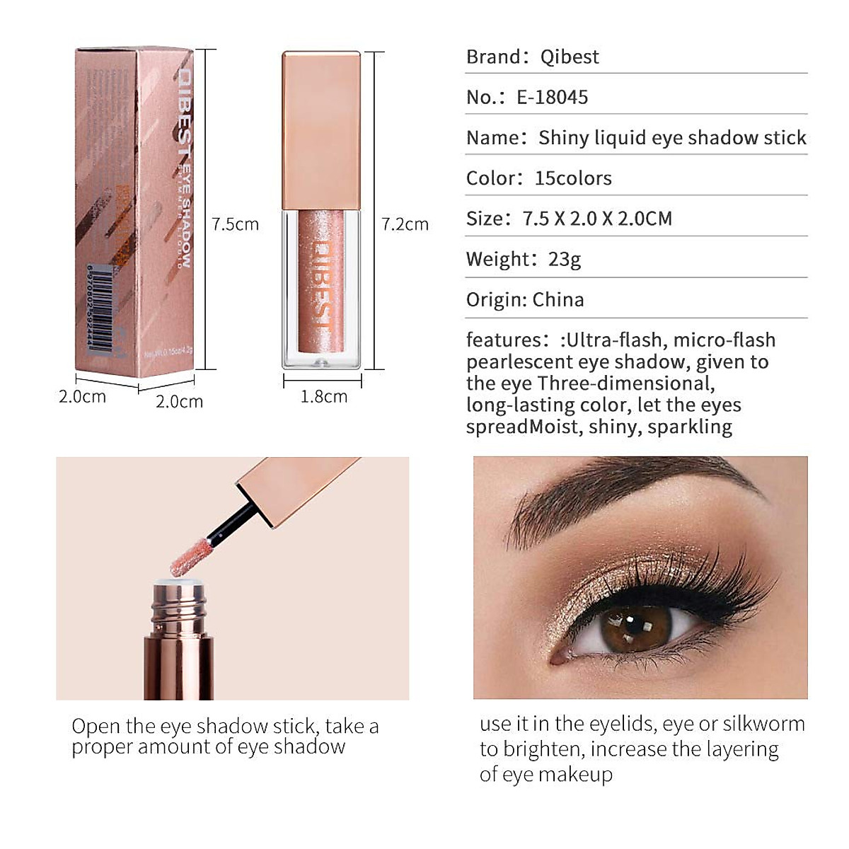 Diamond Glow Liquid Eye Shadow 7 Colors Set Metals Glitter Shimmer Eyeliners Long Lasting Waterproof Sparkling