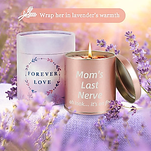 HOHOTIME Mothers Day Gifts from Daughter Son Kids, Moms Last Nerve Candle, Mother's Day Gift Ideas Lavender Scented Candles, Birthday Gift for Mom, Soy Wax with Cotton Wick, 9oz Tin Candle