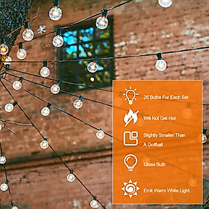 Goeszooin G40 Replacement Bulbs, 120V 5W Incandescent Globe Light Bulbs fits E12/C7 Screw Base, G40 Light Bulbs for Indoor Outdoor Patio Decor, Warm White ，25 Pack.