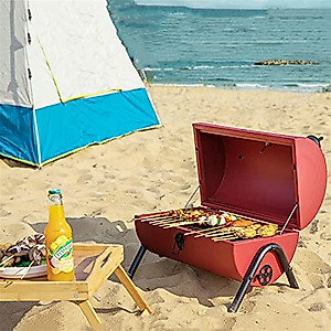 TAMYID Charcoal Grills, BBQ Portable Outdoor Barbecue Home Kitchen BBQ Accessories Barbecue Grill Outdoor Travel Barbecue Tools Outdoor Barbecue (Color : Green)