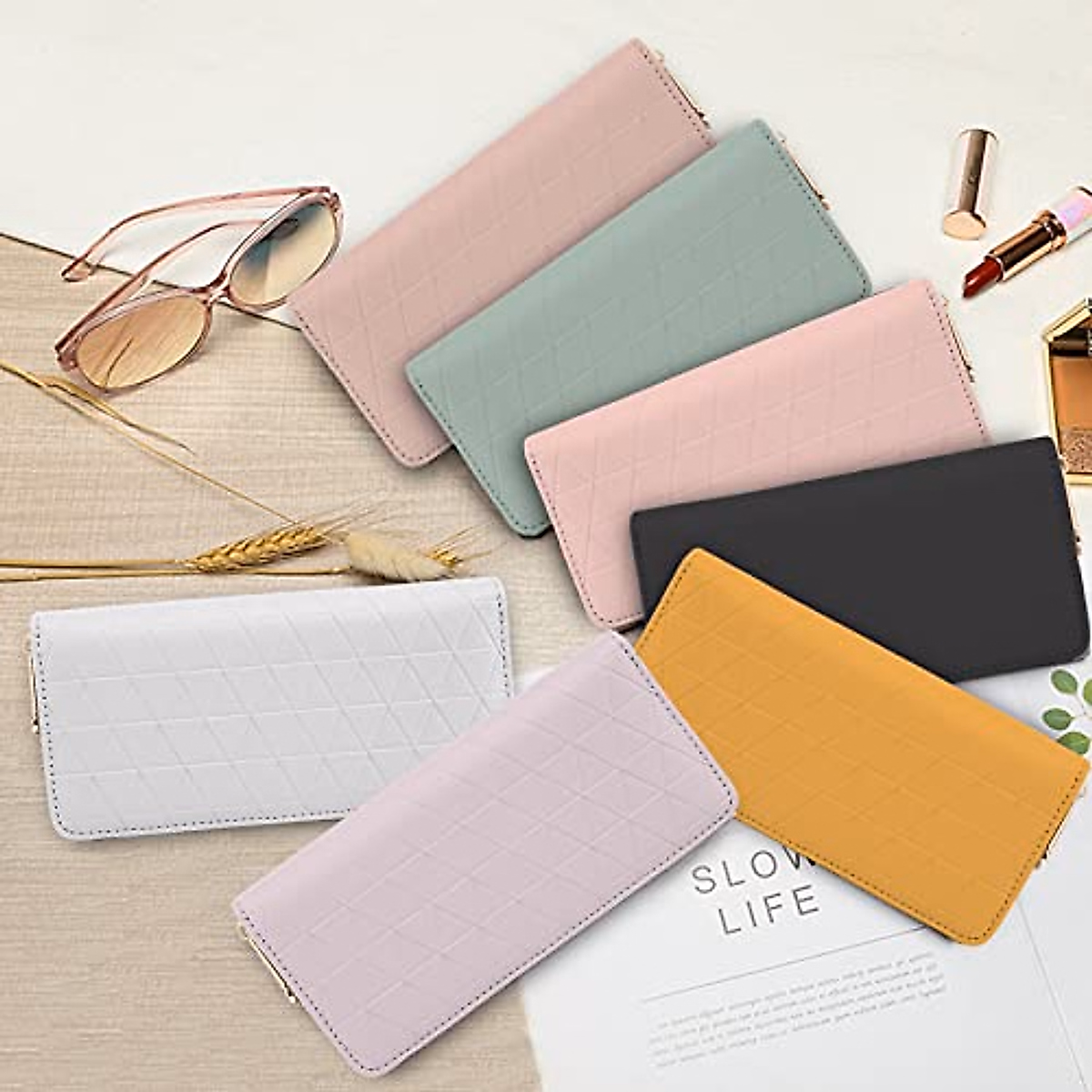 TAN.TOMI Wallets for Women,Vegan Leather Card Holder Bifold Womens Wallet,Large Capacity Wallet Women Zipper Coins Pocket with ID Window Light mint