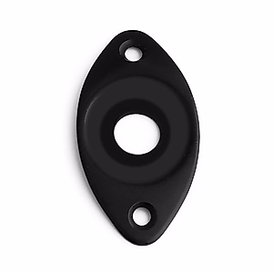 Holmer Guitar Jack Socket Plate Curved Recessed Oval Football Style Output Jack Plate Compatible with Les Paul Ibanez Jackson Guitar or Bass Parts with Screws Black.