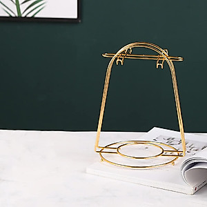 YY YEARCHY Coffee Mug Holder, Espresso Cups Holder Cup Drying Rack Cups Drainer Stand Metal Mug Tree Cups Organizer with 4 Hook Hangers for Kitchen Counter and Tea Party(Gold)