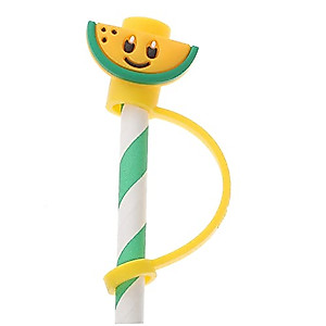 TENDYCOCO 10pcs Fruit Straw Cap Straw Accessories Juice Hat Cute Straw Cover Straw Covers Cute Straw Caps Kids Straw Topper Straw Decorative Cap Straw Tips Cap Pvc Automatic Child Fruit Tray