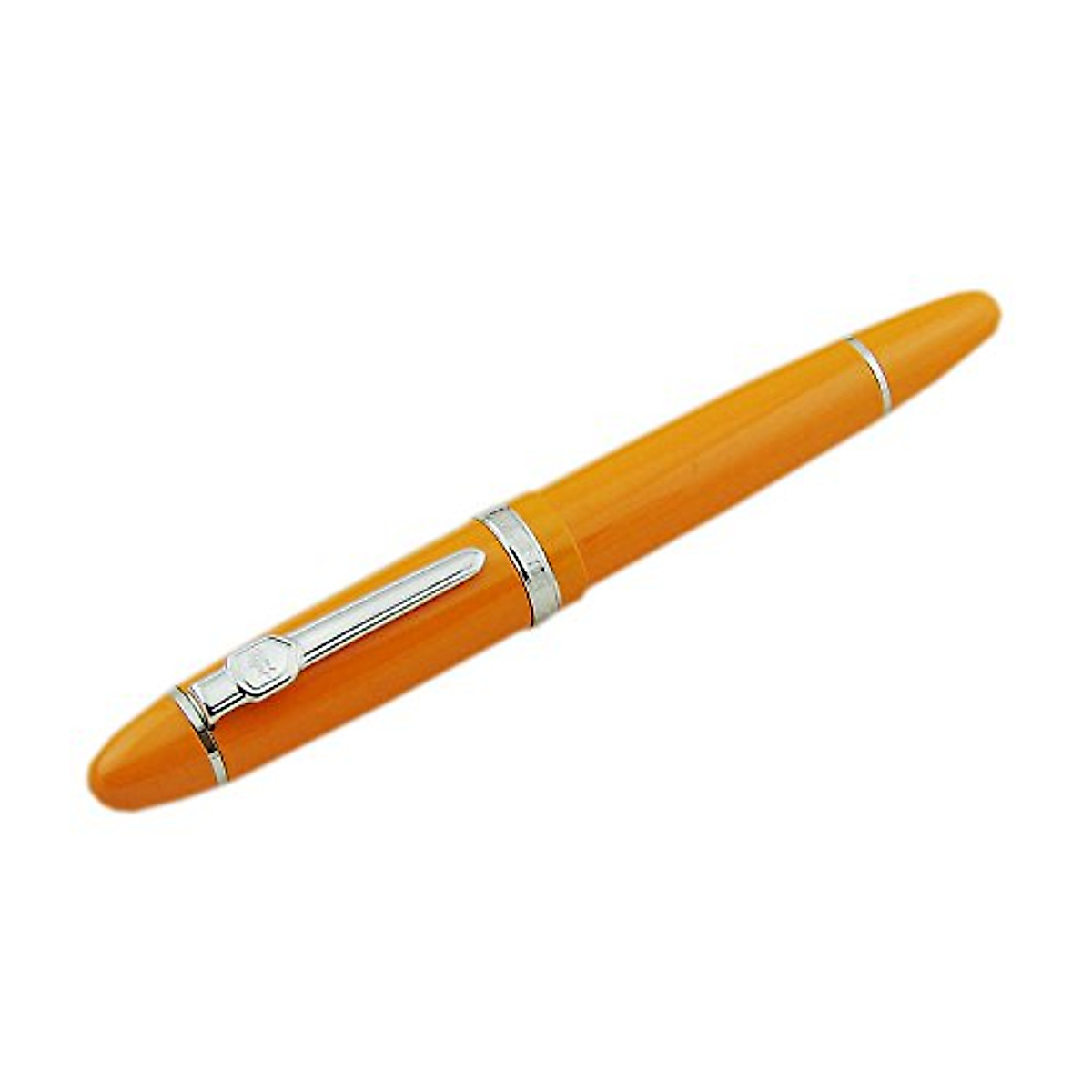 Lanxivi Jinhao 159 Fountain Pen Orange Color Silver Trim Big Heavy with Pen Pouch
