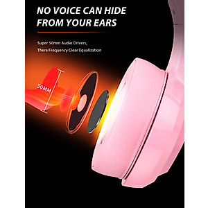 ZIUMIER Pink Gaming Headset for PC, PS4, PS5, Xbox One, Xbox Series S/X, Switch, Noise Canceling Microphone, Stereo Surround Sound, 3.5mm Wired Gaming Headphones