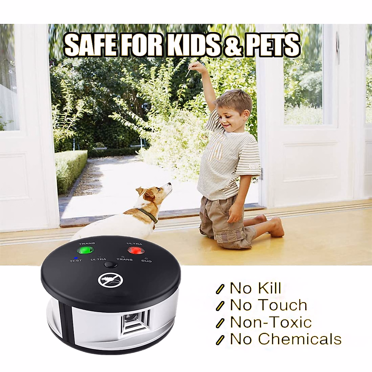 Kemps Ultrasonic Rodent Repellent Indoor Squirrel High-end Electronic Effective Drive Rats, Squirrel, Mouse, Rodents, Etc Suitable for Home, Offices, Hotels, Restaurants, Garages