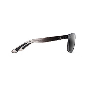 Maui Jim Men's Huelo Polarized Sport Sunglasses, Translucent Grey/Neutral Grey, Medium