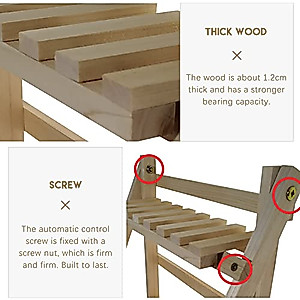 Wooden Double Layer Rack Desk Storage Organizer, Foldable 2-Tier Ladder Shelves, Durable Shelf Flower Pot Seasoning Racks, Sundries Shelf, Home Decor Ladder, 34 x 18 35 cm
