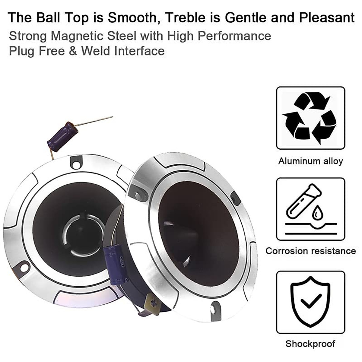 huananhe 4-inch Tweeters for Car Audio600 watt high Compressed Titanium Bullet Super Tweeter Unit Factory Direct Wholesale Price