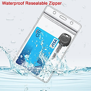 AMUU 12 Pack Badge Holders Large 4x3 Name Badge Holders Clear Plastic Card Protector Large ID Card Holder Name Tags Nametags Holders Badge