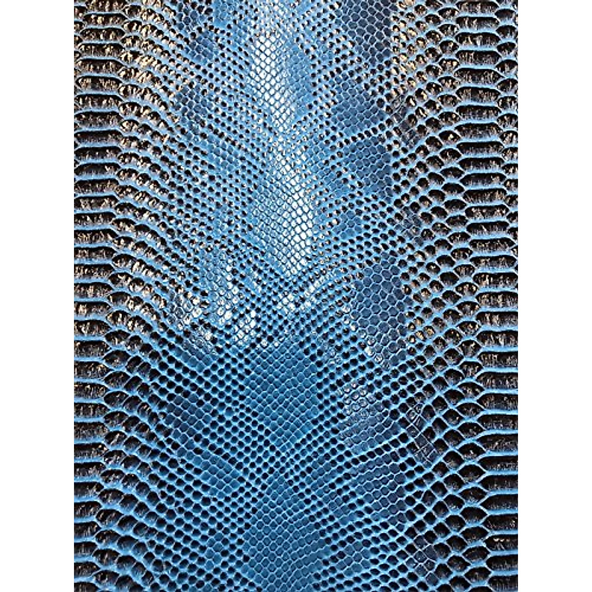 New Creations Fabric & Foam Inc, Royal Blue 53/54" Wide Snake Fake Leather Upholstery, 3-D Viper Snake Skin Texture Faux Leather PVC Vinyl Fabric By The Yard.