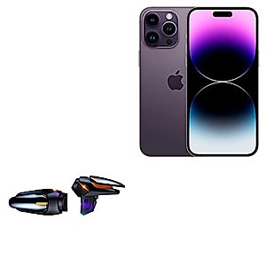 BoxWave Gaming Gear Compatible With Apple iPhone 14 Pro - Touchscreen QuickTrigger Auto, Trigger Buttons Autofire Gaming Mobile FPS - Jet Black