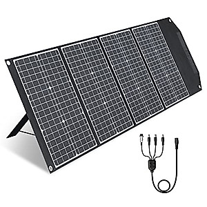 PAXCESS RM120 120 Watt 18 Volt Portable Outdoor Folding Solar Panel with Type C USB Output and Kickstand for RV Camping Solar Power Generator Station