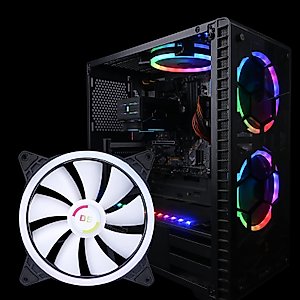 DS 140MM LED Fans with Controller for PC Cases, Addressable RGB Fans for Computer Case, CPU Coolers, Radiators System (3Pack RGB Fans, 2Pack PC LED Strips, 4th GEN Hub Box, A Series)
