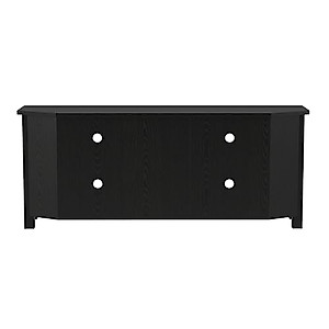 Walker Edison Maxwell Classic 2 Shelf Corner TV Stand for TVs up to 65 Inches, 58 Inch, Black