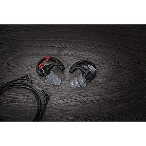 SureFire EP4 Sonic Defenders Plus filtered Earplugs, triple flanged design, reusable, Black, Medium
