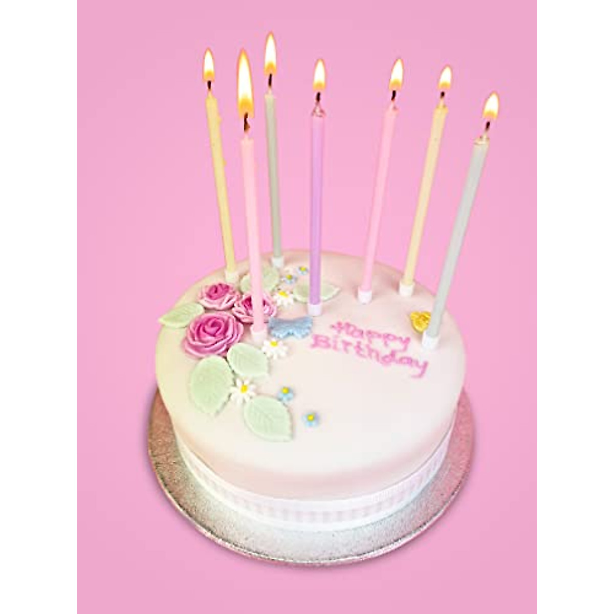 Talking Tables Pack of 16 - Size 10cm Pastel Birthday Candles Make Your Cake Extra Special This Year.