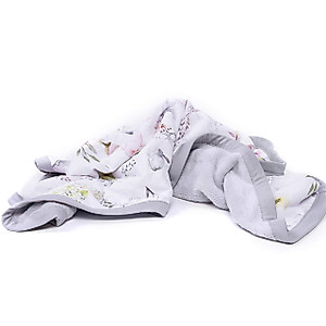 Oilo Baby Blanket, Luxury Soft Plush Backing & 100% Turkish Cotton Jersey Print, Double Layered, 30" x 40", Rolled Jersey Edge Trim, Machine Washable, Infant Blanket, Toddler Blanket, Woodland Fawn