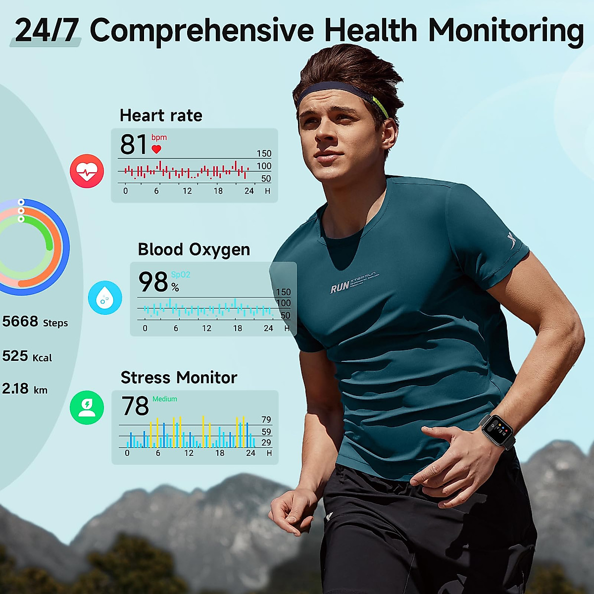 Gydom Smart Watch for Women -Answer/Dial Call & Alexa Built-in, 1.8" Touch Screen Fitness Watch with Heart Rate SpO2 Sleep Monitor, 100 Sport Modes, IP68 Waterproof Activity Tracker for iPhone Android