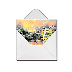72 Christmas Greeting Cards Collection with Envelopes for Winter Xmas Season, holiday present Giving, Xmas Gifts Cards, Snowy Town Greeting Cards