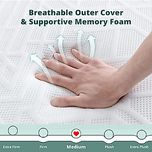 Wellos TwinXL Size Mattress 8 Inch Memory Foam Bed Mattress in a Box,CertiPUR-US Certified，Fiberglass Free Mattress, Cooling Gel TwinXL Mattress Medium Firm for Supportive & Pressure Relief