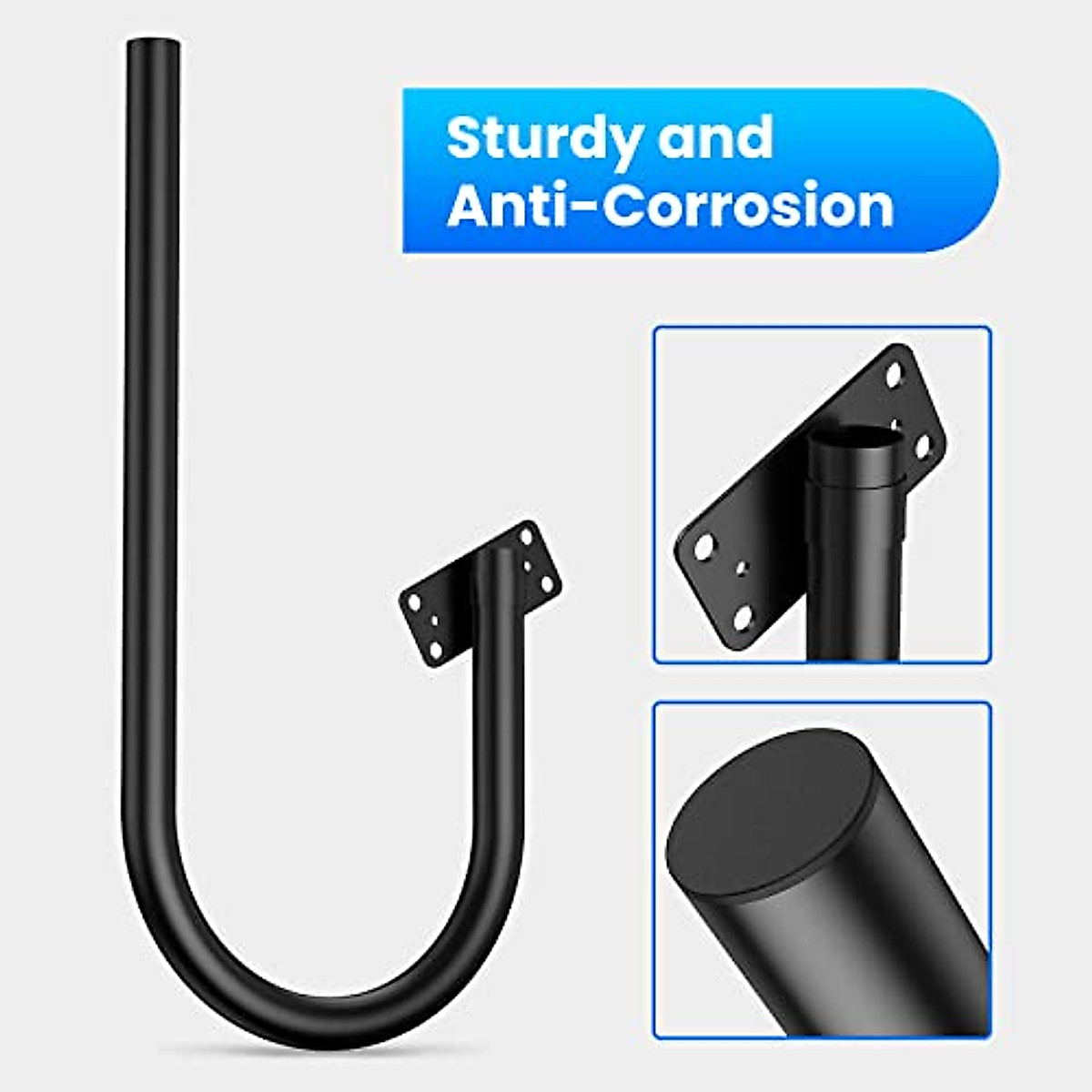 Under Eave Satellite Mount - ULNA 1-1/4 Roof Antenna Mast Mount Bracket for Outdoor TV Antennas UHF/VHF/FM, Non Penetration, Access Point, WiFi Bridge CPE, Weather Station