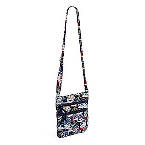 Vera Bradley Women's Cotton Triple Zip Hipster Crossbody Purse, Snow Globes - Recycled Cotton, One Size