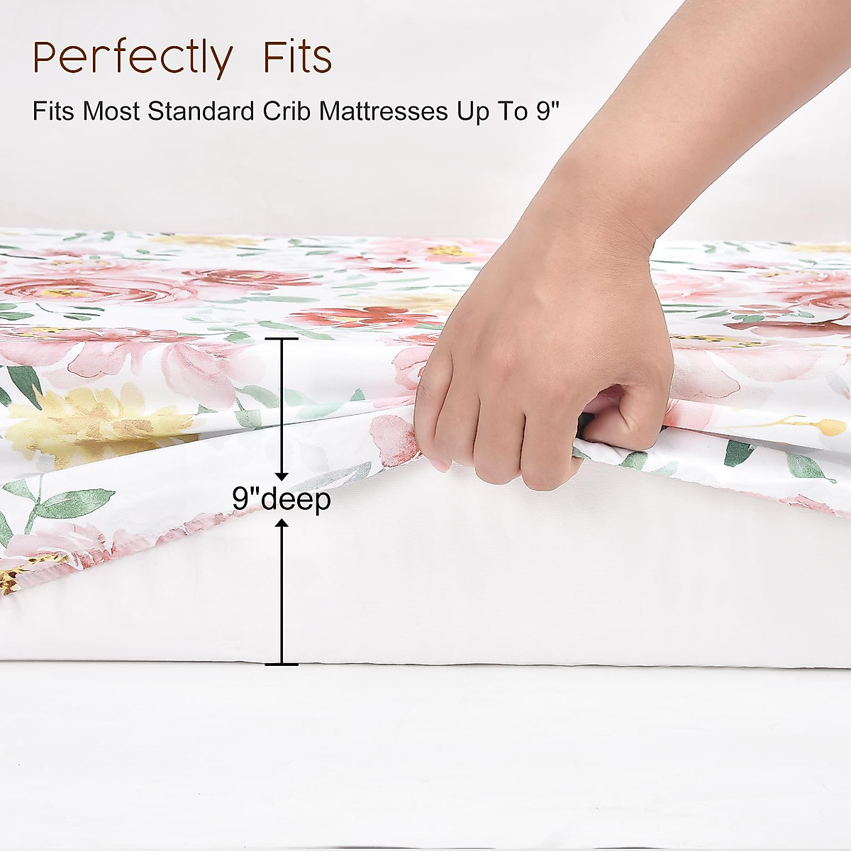 PHF Soft Fitted Crib Sheet Set, 2 Pack Silky Comfy Breathable Baby Sheets for Boys Girls, 28x52x8 Inch Fits Standard Crib and Toddler Mattresses, Light Grey & Navy