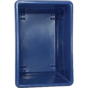 Global Industrial 20 Bushel HDPE Plastic Box Truck with Steel Base, Blue, 50-2/5"L x 34-3/5"W x 35-3/5"H