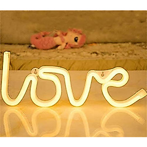 Nordstylee Neon Love Light Signs, Led Love Night Lights Decor Lights for Kid's Gift, Wall/Room Decor, Birthday Party, Christmas, Wedding Decoration(Warm White)