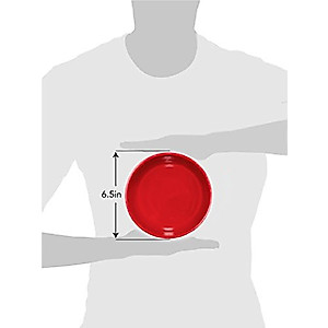 Calvin & Co Set of 4 Melamine Miso Soup Cereal Bowls and Spoons (Red & Black, Large)