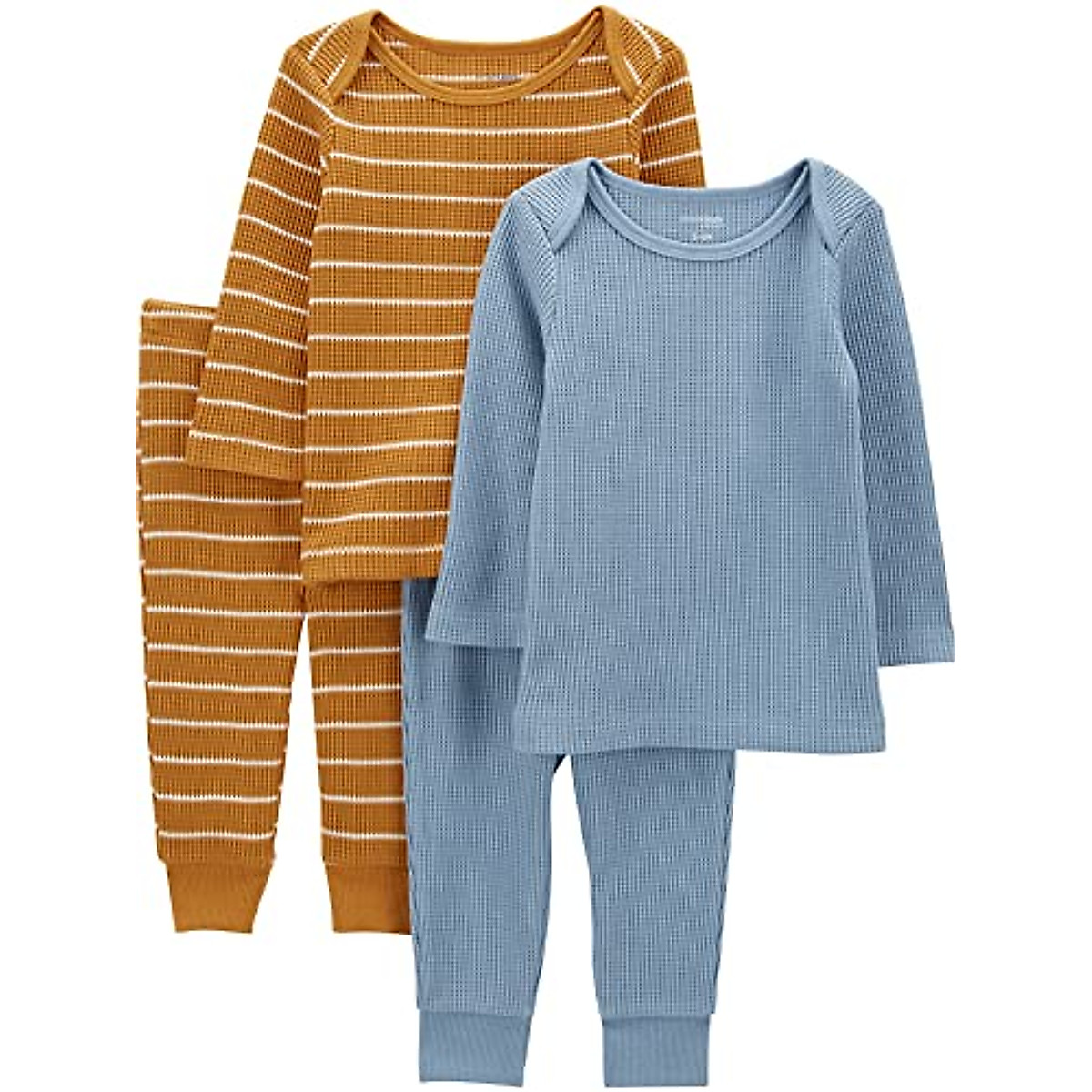 Simple Joys by Carter's Baby Boys' 4-Piece Textured Set, Gold/Blue, 3-6 Months