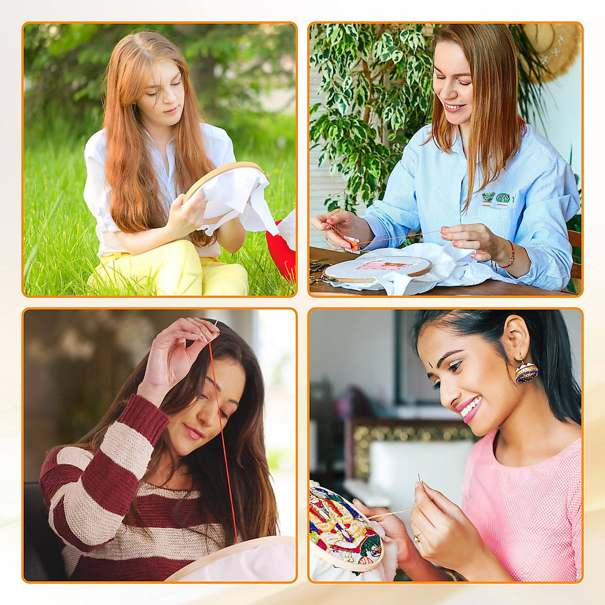 262 Pack Embroidery Thread Floss Set Including 200 Colors 8 M/Pcs Cross Stitch Sewing Thread with Floss Bins and 62 Pcs Cross Stitch Tool,4-Tier Transparent Storage Box