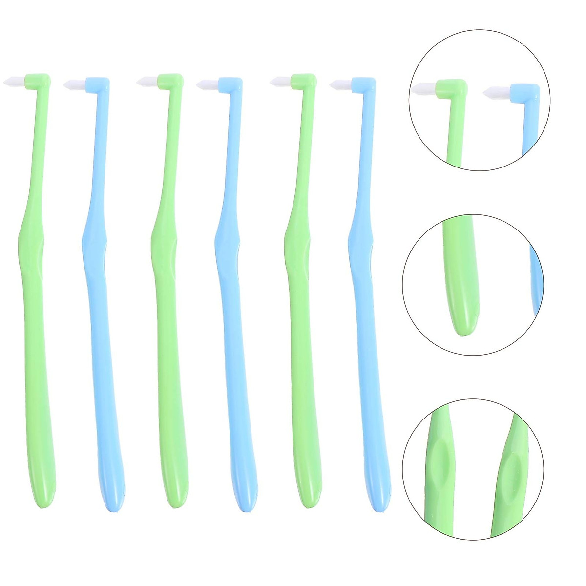 HEALLILY 6Pcs Tuft Toothbrush Tufted Brush End- Tuft Tapered Trim Toothbrush Soft Trim Wisdom Toothbrush Single Compact Interdental Interspace Brush for Detail Cleaning