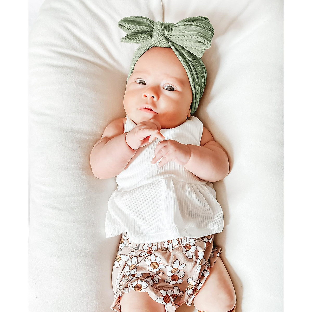 Niceye Handmade Baby Headbands Soft Stretchy Nylon Hair Bands with Bows for Newborn Infant Baby Toddler Girls- Pack of 6