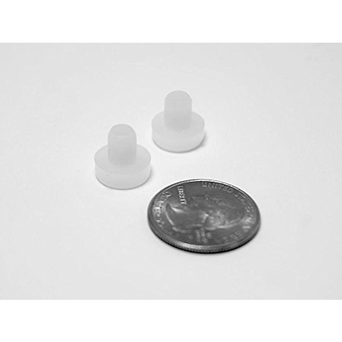 1/2" Nylon Stem Bumper | Glides | Floor Protectors for Patio Swivel Chairs | Pack of: 25 (Natural (White))