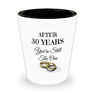 30th Anniversary Shot Glass, Funny Ceramic Shot Glass for Parents, for Friend