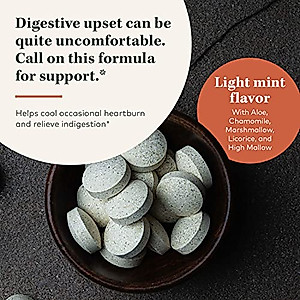 Gaia Herbs Reflux Relief - With Marshmallow Root, Chamomile, Aloe, Licorice, and High Mallow - Helps with Occasional Heartburn and Relieve Indigestion - 14 Chewable Tablets (14-Day Supply)