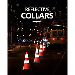 (8 Pack) BATTIFE Traffic Cones 28 Inch with Black Weighted Base,Durable PVC Orange Cone for Traffic Control,Construction Events, Driveway Road Parking Lot