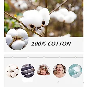 100% Cotton 600 Thread Count Pillow Case Set of 2, Standard Size Floral Pillow Covers for Sleeping, Breathable Easy to Wash