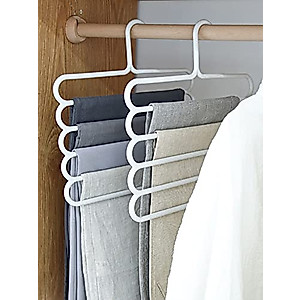 Clothes Hangers Suit Clothes Hangers Suit Hangers 1pc Multifunction Pants Hanger for Sweaters,Coat,Jackets,Pants,Shirts,Dresses Spa (Color : White, Size : One-Size)
