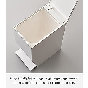 Yamazaki Home Tower Sanitary Step Trash Can, One Gallon – Small Home Waste Bin,White