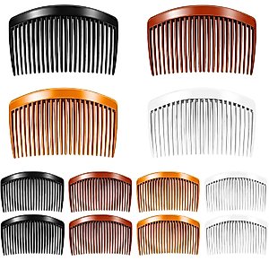 Chuangdi 12 Pieces French Side Hair Twist Comb Plastic Decorative Hair Comb Clips with Teeth Styling Side Combs air for Fine Women Accessories(23 Teeth)
