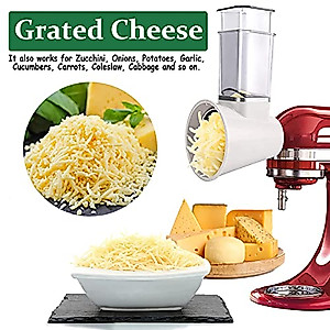 Slicer/Shredder Attachments for KitchenAid Stand Mixers, Food Slicers Cheese Grater Attachment, Salad Maker Accessory Vegetable Chopper with 4 Blades Dishwasher Safe