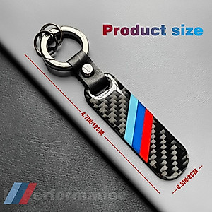 QOMAGO Car M 3 color keychain carbon fiber resin leather alloy Set Fashion Sports car keyring