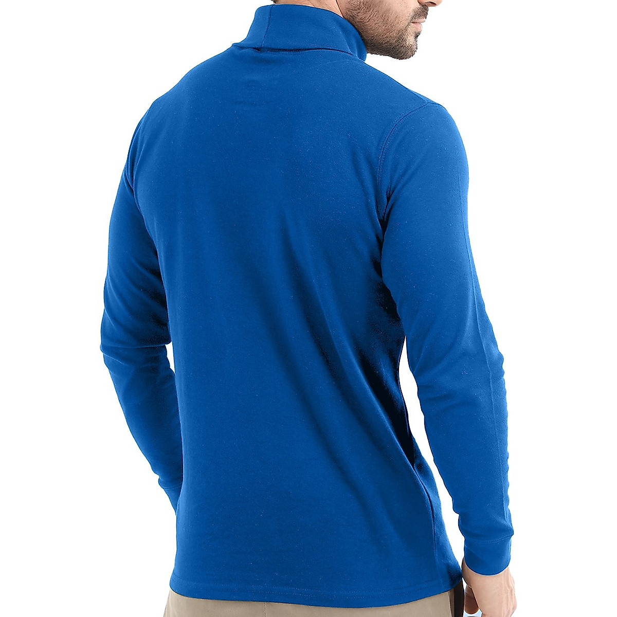 Utopia Wear Men's Turtleneck Slim Fit Lightweight Pullover Top, Medium, Royal Blue