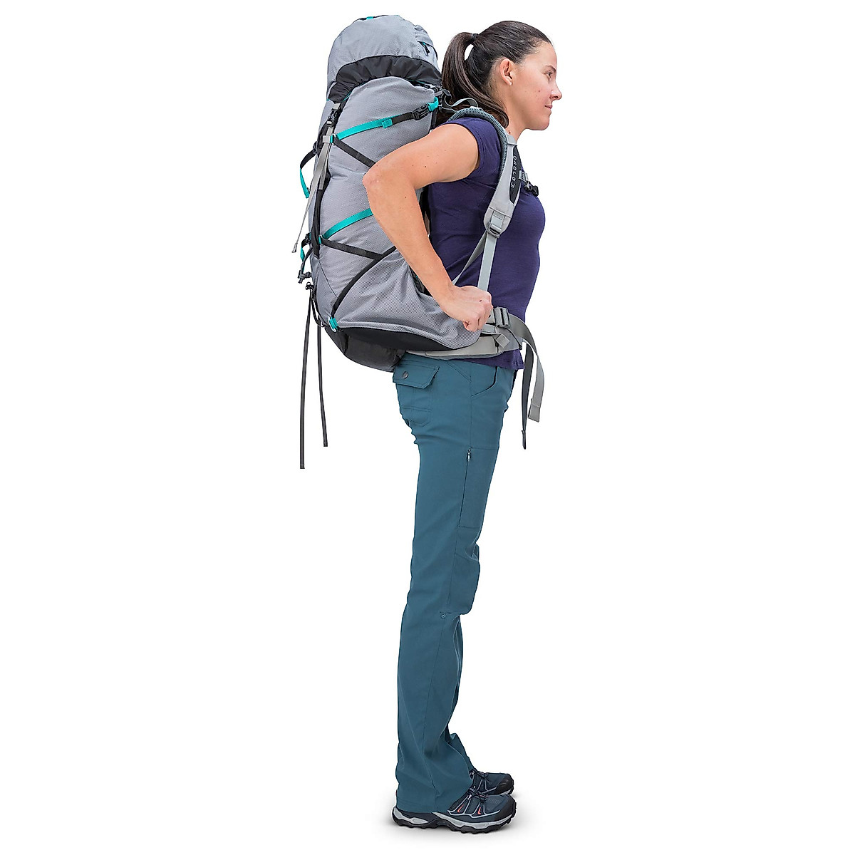 Osprey Ariel Pro 65 Women's Backpacking Backpack, Voyager Grey, X-Small