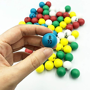 Yuanhe 7/8 Inch Bingo Balls for Jumbo Bingo Cages and Bingo Boards, Easy Read, 75 Count, Perfect for Parties,Bingo Nights, Raffles,Lost Bingo Ball Replacements